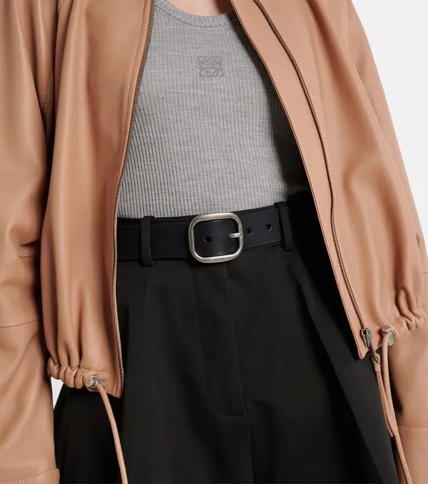 Loewe Leather Belt With Palladium Buckle