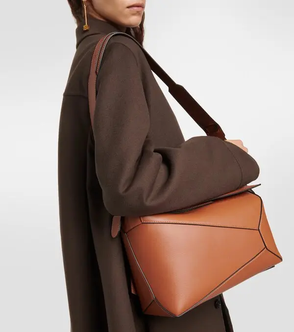 Loewe Puzzle Edge Medium Leather Top-handle Bag - Brown