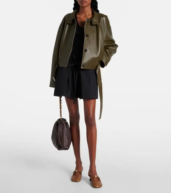 Loewe Pebble 45 Leather Mules - Brown