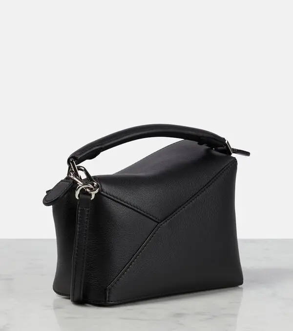 Loewe Puzzle Edge Mini Leather Top-handle Bag - Black