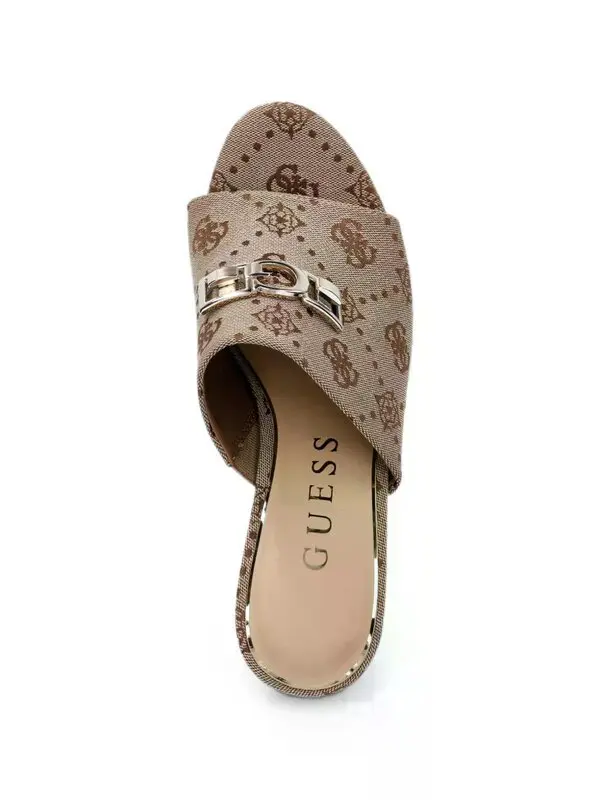 Guess Evenza Logo Pattern Wedge Sandals