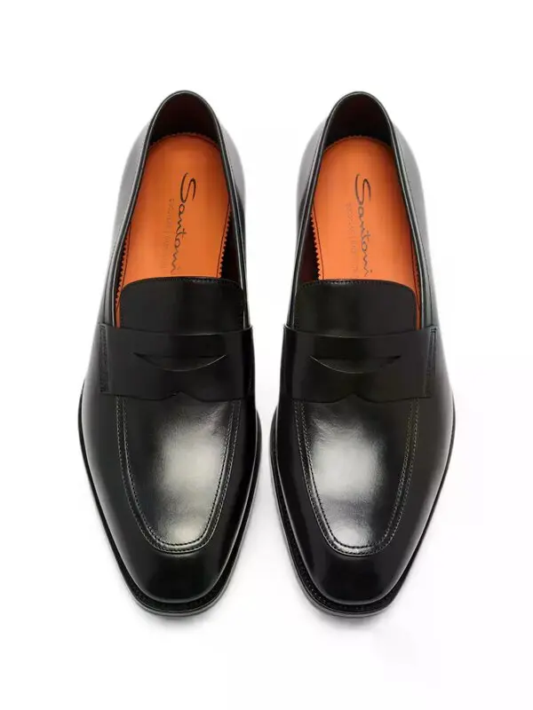 Santoni Leather Loafers - Black