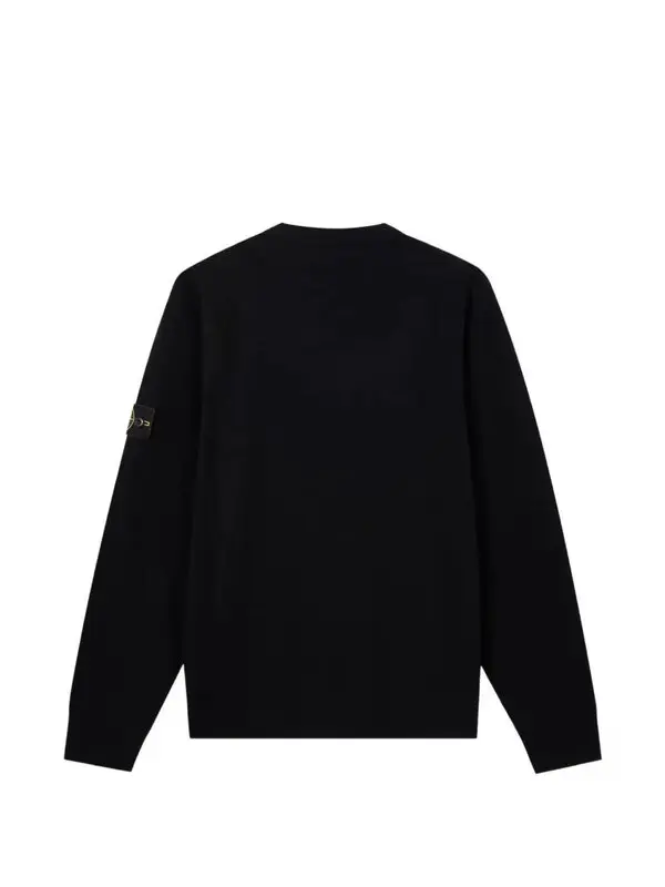 Stone Island Logo-patch Crew-neck Sweater - Black