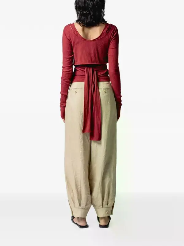 MULLER OF YOSHIOKUBO Ribbed Wrap-around Top
