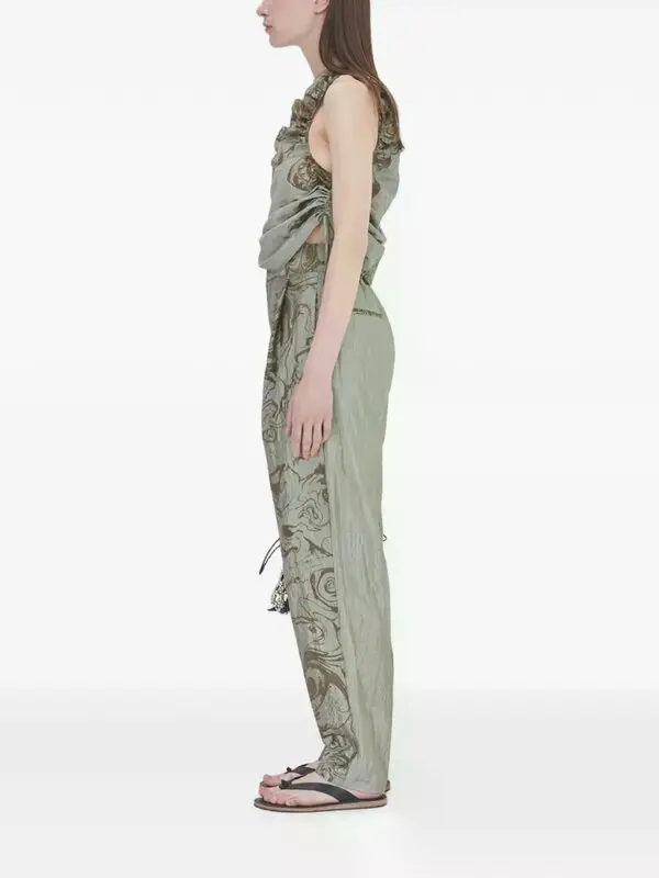 MULLER OF YOSHIOKUBO Lacquer Floral-print Ruffled Top