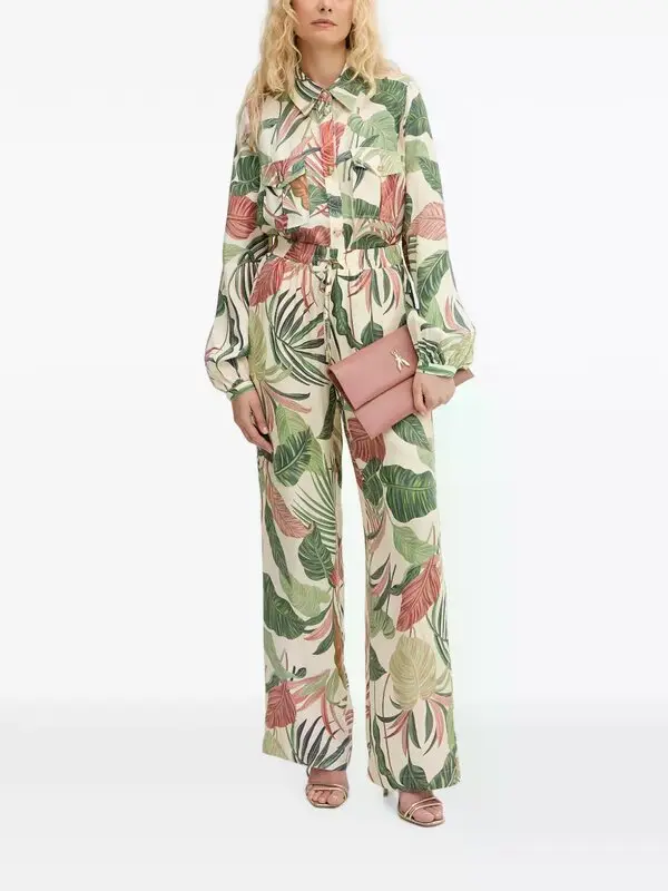 Guess Tropical Leaf Print Long Sleeve Shirt