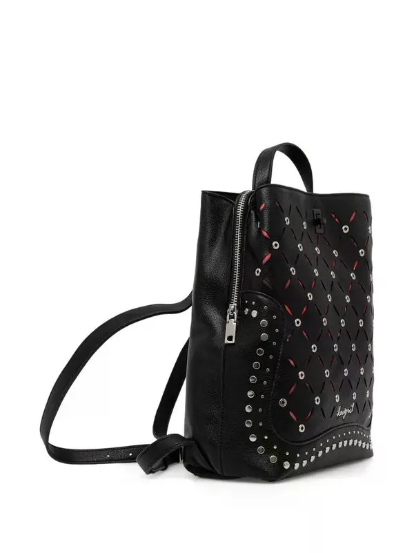 Desigual Eyelet Embellished Studded Backpack