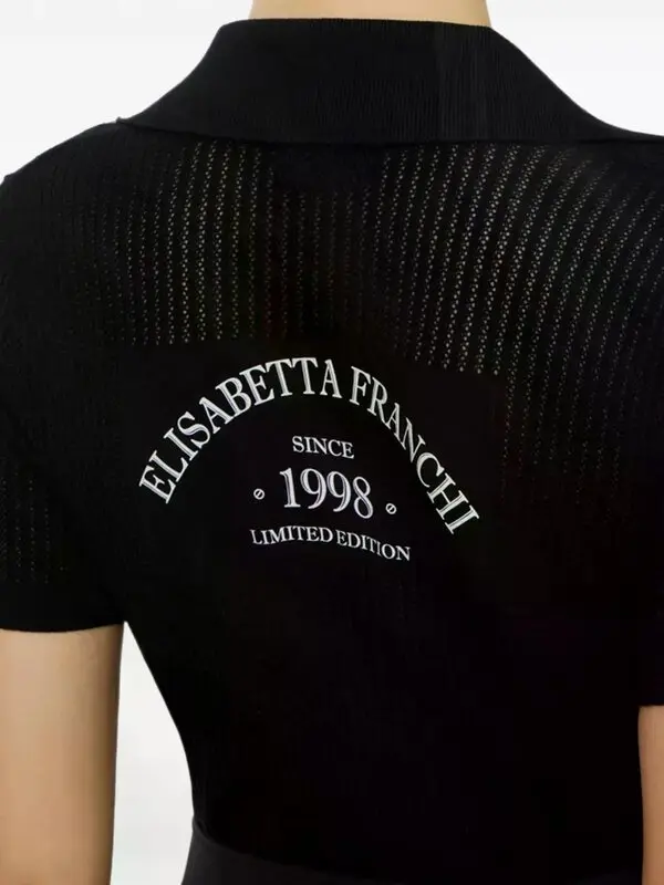 Elisabetta Franchi Logo Print Short Sleeve Polo