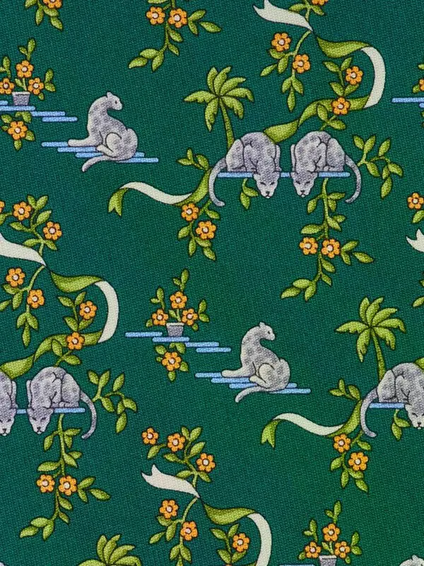 FERRAGAMO Amazon Print Silk Neck Tie