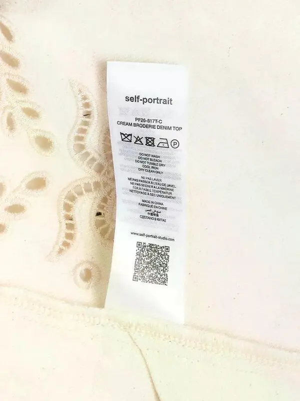 SELF-PORTRAIT Broderie Anglaise Scalloped Hem Top