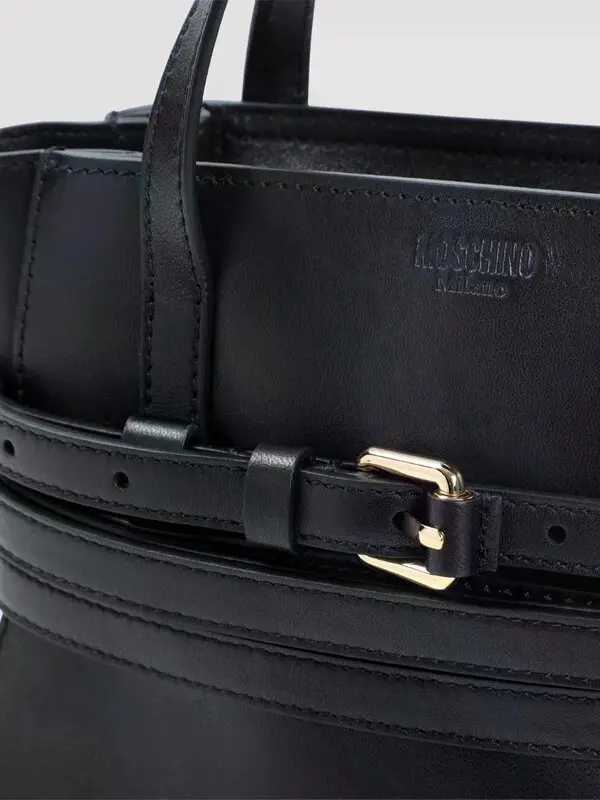 Moschino Leather Tote Bag - Black