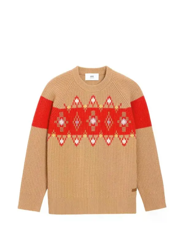 AMI Paris Fair Isle Knit Sweater