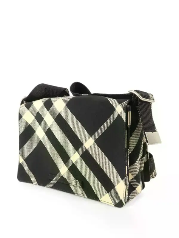 Burberry Plaid Pattern Crossbody Bag - Black