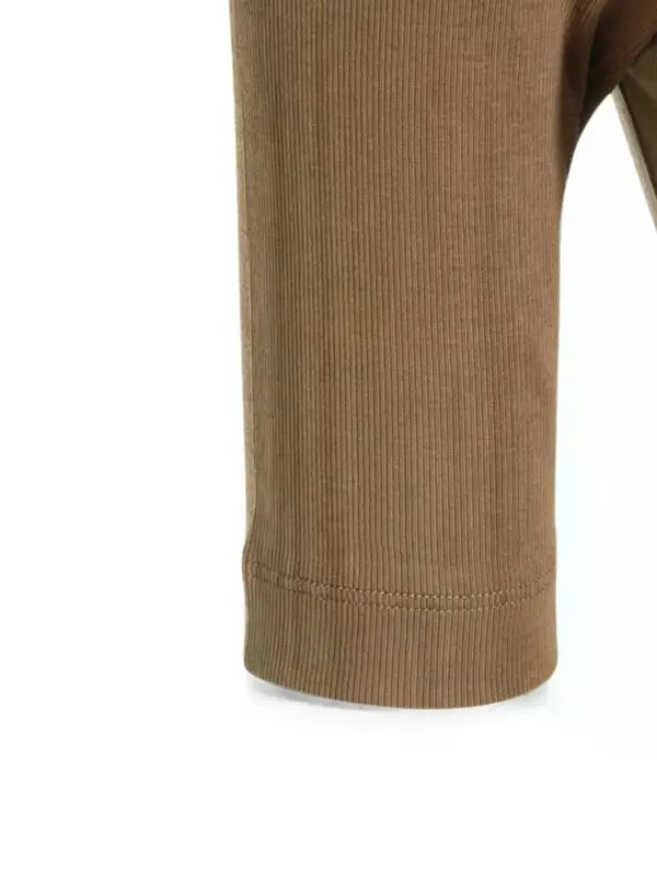 Brunello Cucinelli Monili Trim Ribbed High Neck T-shirt - Brown