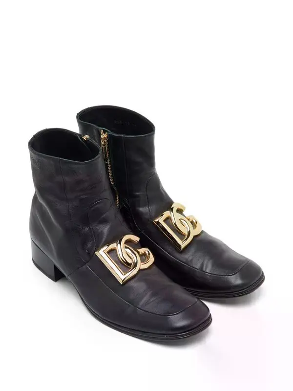 Dolce & Gabbana Dg Logo Leather Ankle Boots