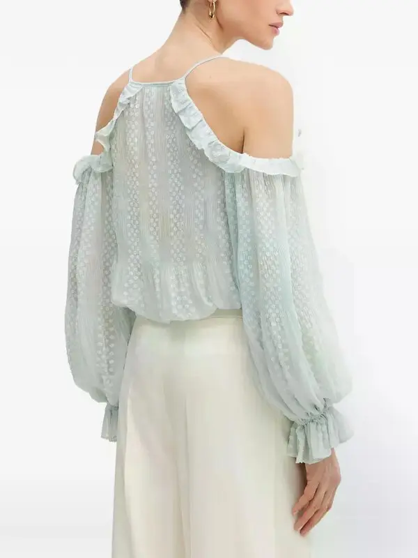 Guess Ruffled Cold-shoulder Blouse