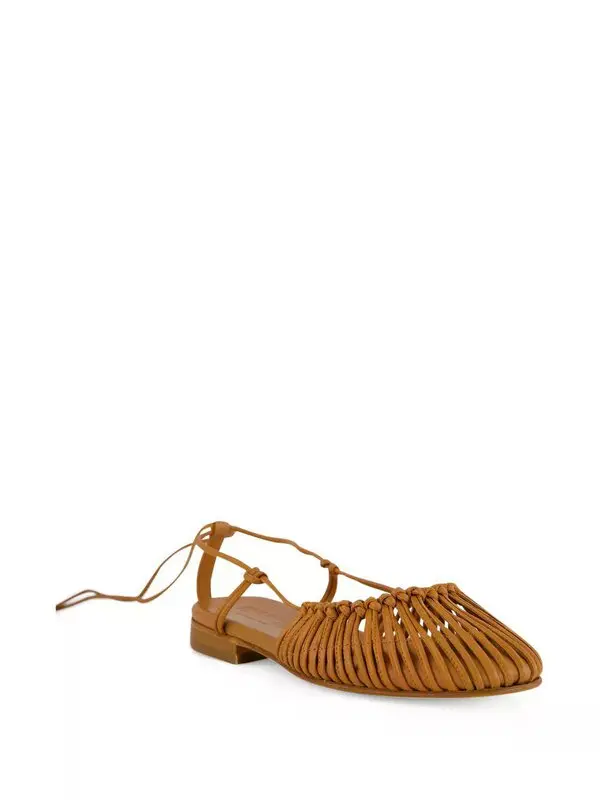 Hereu Mantera Knotted Leather Sandals - Brown