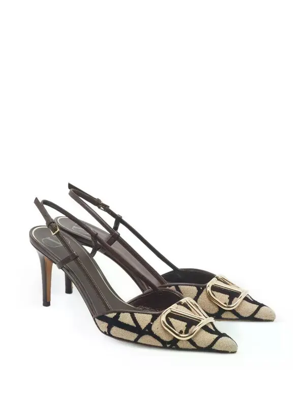 Valentino Garavani Vlogo Jacquard Slingback Pumps
