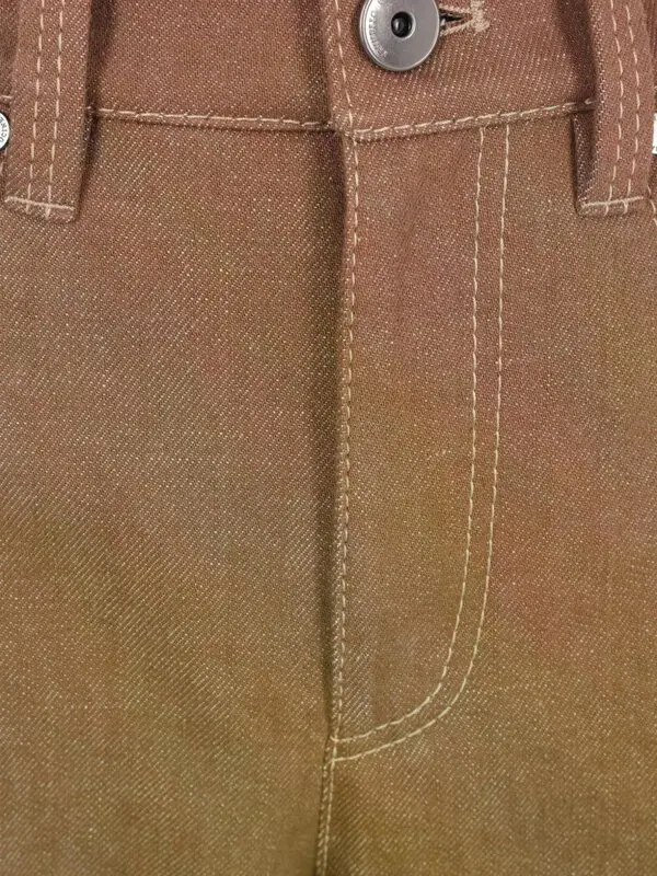 Brunello Cucinelli Contrast Stitch Wide-leg Jeans