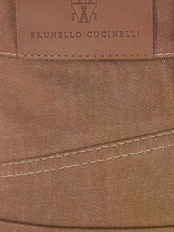 Brunello Cucinelli Contrast Stitch Wide-leg Jeans