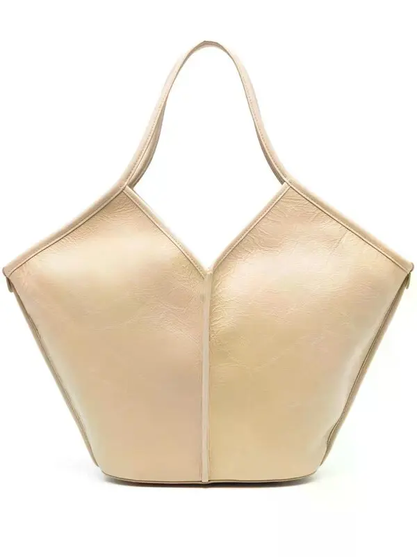 Hereu Calella Distressed Leather Tote Bag - Neutrals