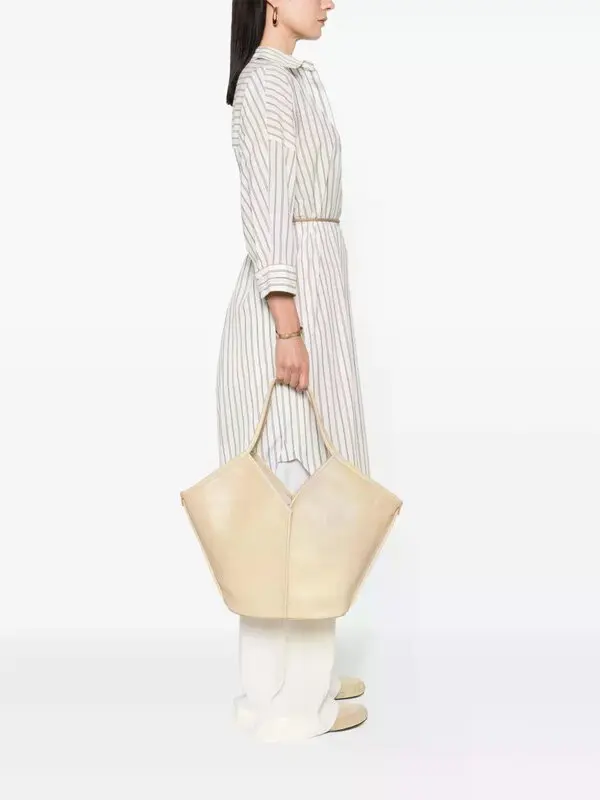 Hereu Calella Distressed Leather Tote Bag - Neutrals
