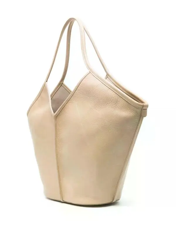 Hereu Calella Distressed Leather Tote Bag - Neutrals