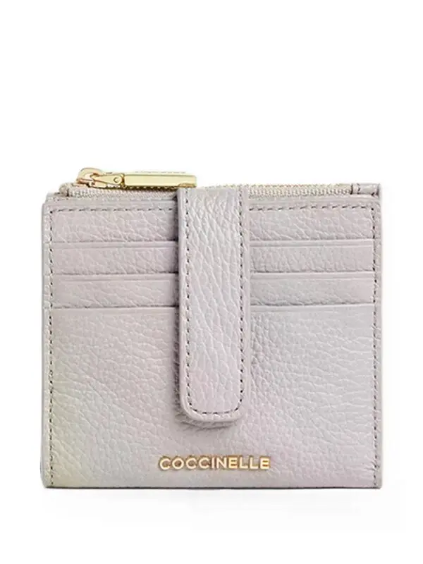 COCCINELLE Medium Logo-plaque Grained-leather Wallet - Grey