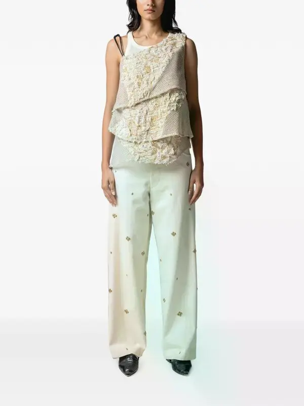 MULLER OF YOSHIOKUBO Asymmetrical Mesh Top