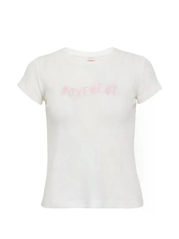 Rally Movement Ribbed Logo T-shirt - White