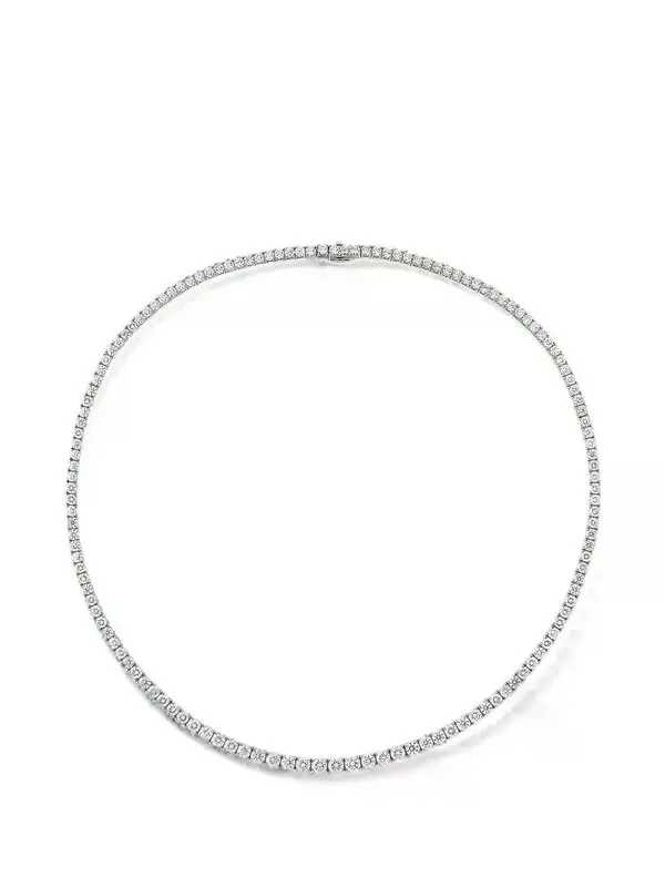 JEWELS AFICIONADO 13.02 Carat Diamond Graduated Necklace In 18k White Gold - Silver