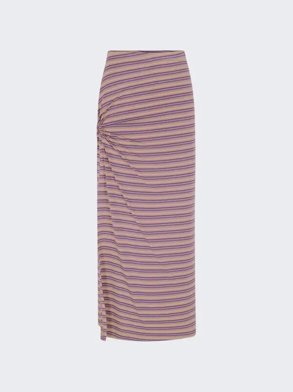 Rabanne Long Piercing Skirt Stripes Violet And Red - Multi