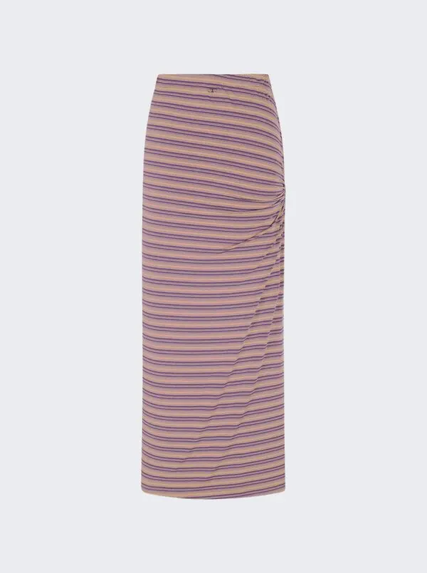 Rabanne Long Piercing Skirt Stripes Violet And Red