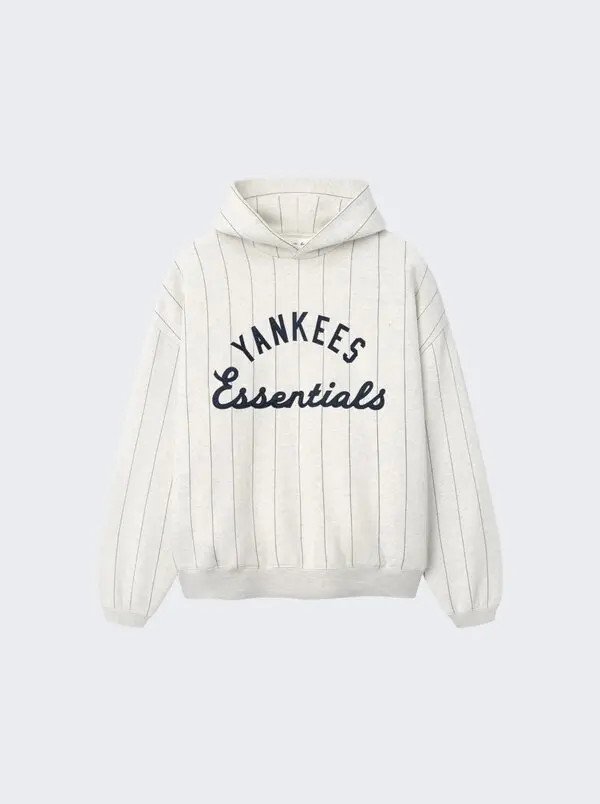 Fear Of God Yankees Sport Hoodie Oatmeal Heather With Dark Sapphire Pinstripes - Beige