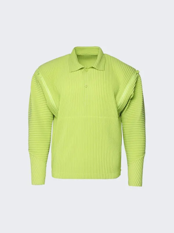 HOMME PLISSÃ ISSEY MIYAKE Multi-fastened Polo Top Lemon Yellow - Green