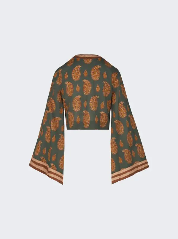 Johanna Ortiz Sun Whisper Top Green And Rose