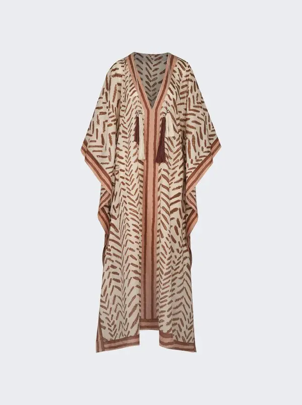 Johanna Ortiz Tunic Ecru And Dark Coffee - Multi