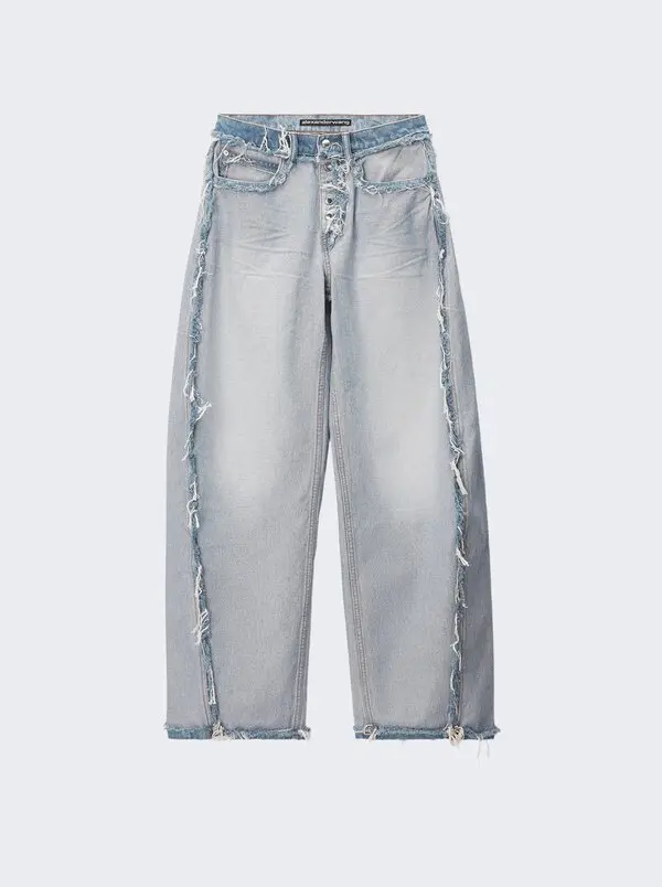 Alexander Wang Inverted Blow Up Jean With Embossed Logo Inverted Bleach
