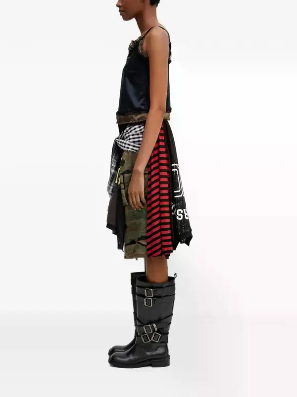 Andersson Bell Lace-trimmed Patchwork Midi Dress