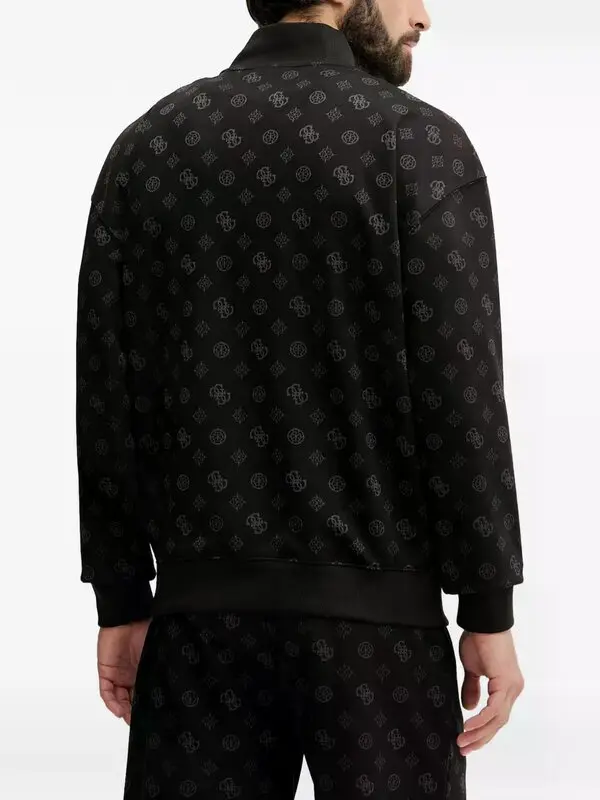 Guess Monogram-print Zip-up Jacket