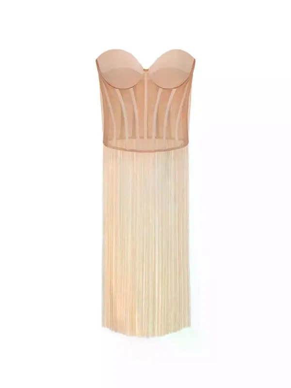 Elisabetta Franchi Strapless Corset Blouse - Neutrals