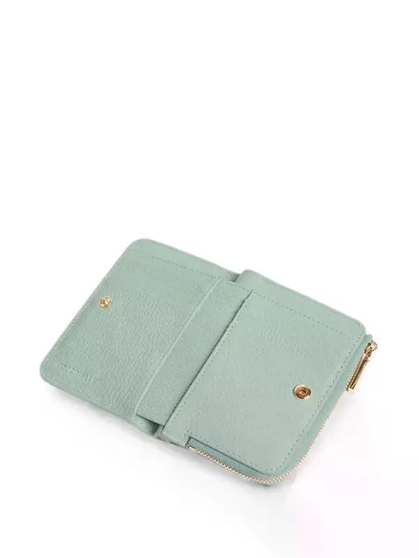 COCCINELLE Metallic Soft Logo-plaque Pebbled-leather Wallet