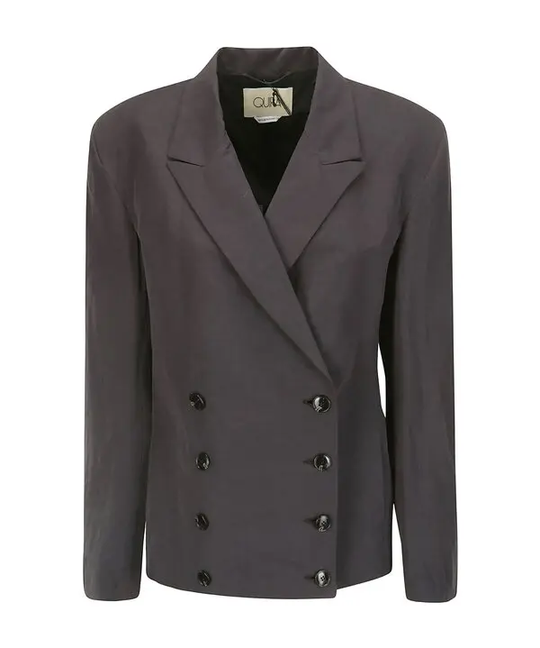 QUIRA Japanese Double-breasted Blazer - Black