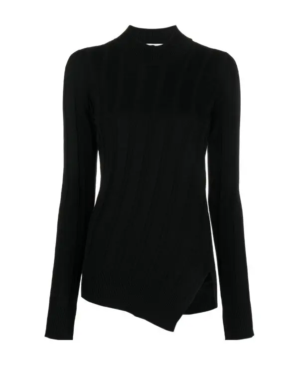 Stella McCartney Asymmetric Hem Knitted Jumper - Black