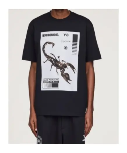 Y3 X Neighborhood Graphic Printed Crewneck T-shirt