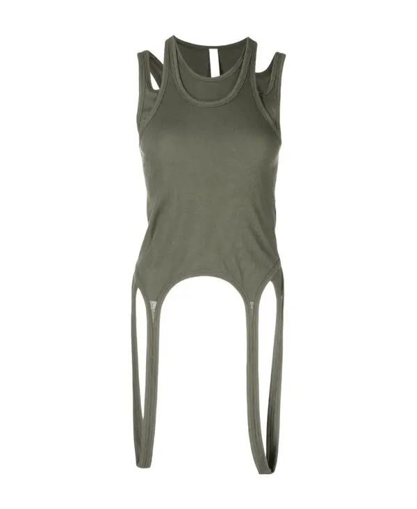 DION LEE Organic Cotton Cut-out Tank Top - Gray