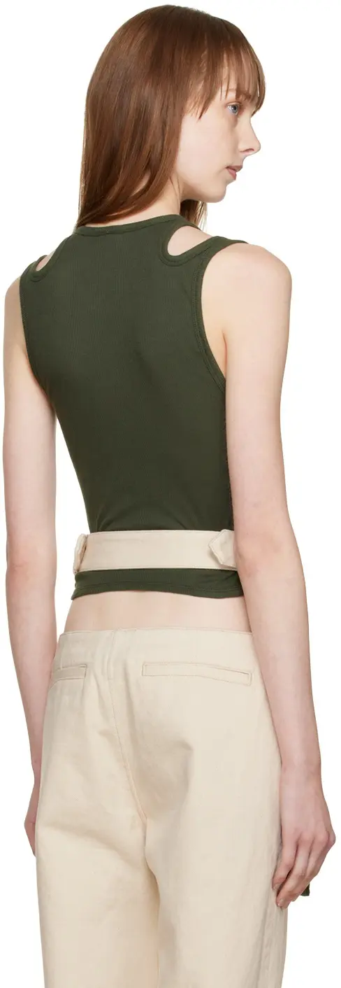 DION LEE Organic Cotton Cut-out Tank Top