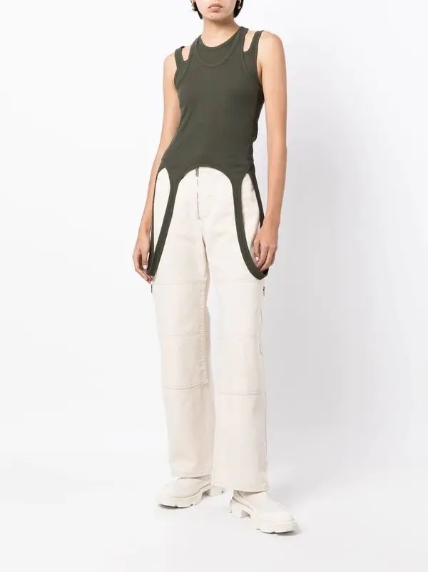 DION LEE Organic Cotton Cut-out Tank Top