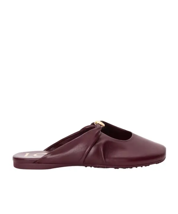 Loewe Pebble Soft Mules - Deep Burgundy