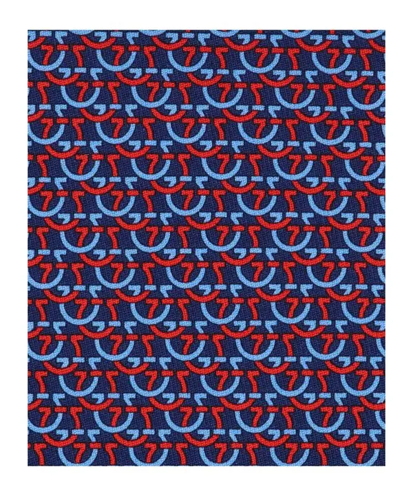 FERRAGAMO Gancini Links Print Silk Tie